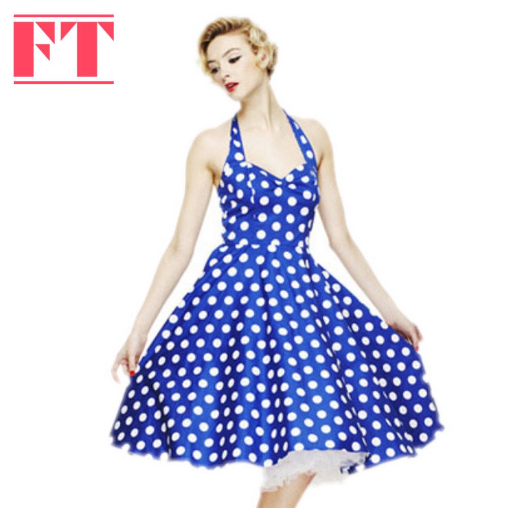 Wholesale Summer Style Dresses Retro Audrey Hepburn Vestidos Women