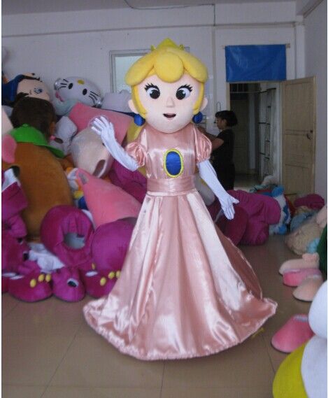 2015 High Quality Princess Toadstool Peach Mascot Costume Princess