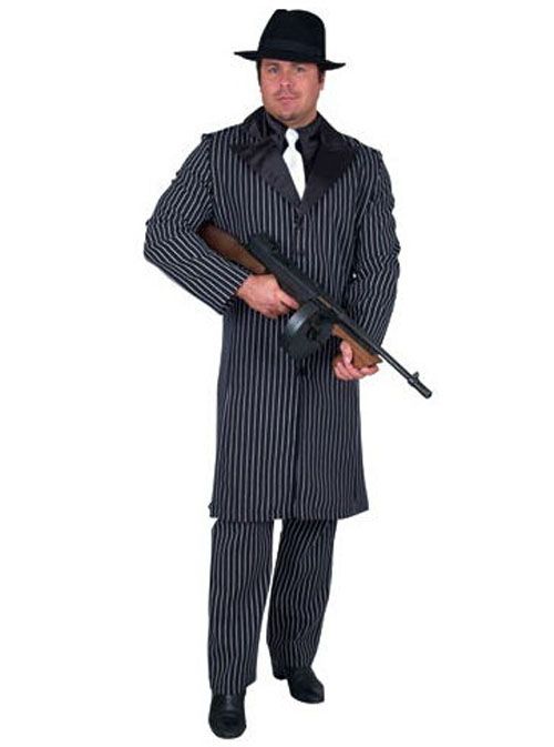 Hot Sale Custom Made Mens Mafia Gangster Pinstripe Suit Halloween Cosplay Costume Halloween ...