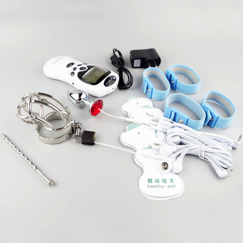 Electrical Play Sex Products Electro Lockdown Estim Male Chastity Belt