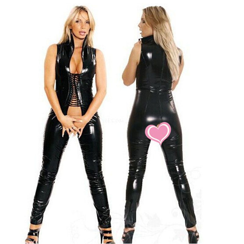 Best Wholesale Sexy Lingerie Plus Size Pvc Black Woman Latex Bodysuit
