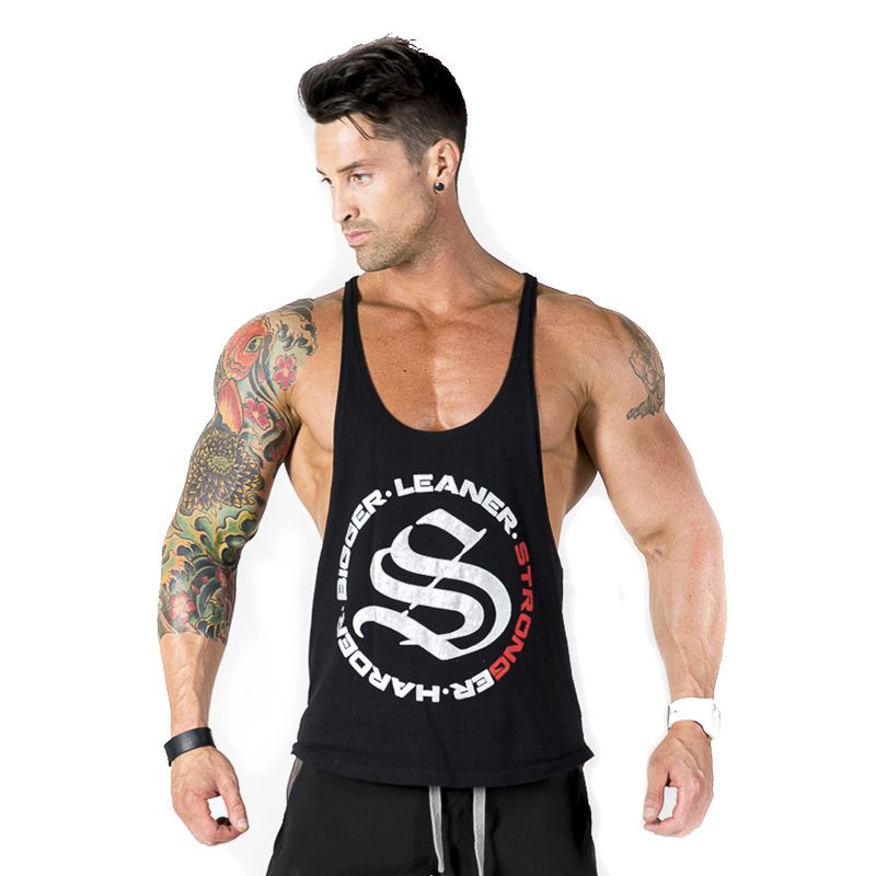 2017 Fitness Men Lift Gym Tank Top Men Vest Stringer Singlet