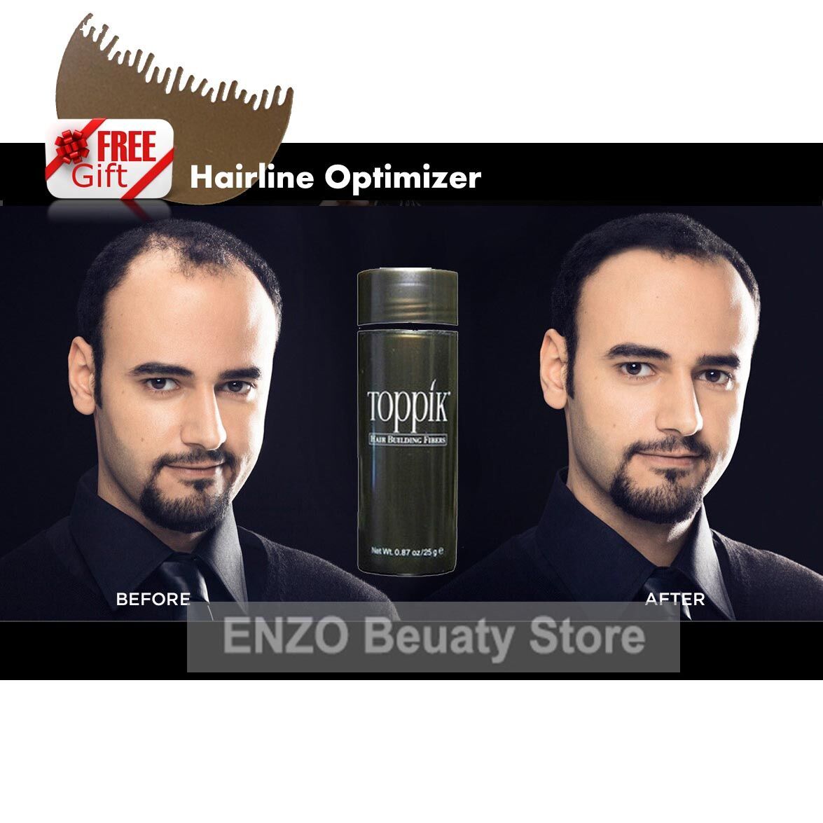 Toppik Hair Building Fibers With Hairline Optimizer Men Women Natural