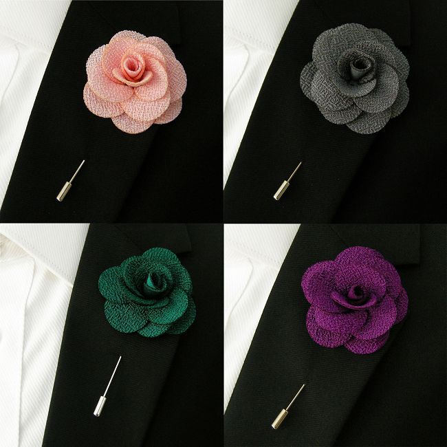 2017 Mens Lapel Flowers Assorted Silk Blend Fashion Handmade