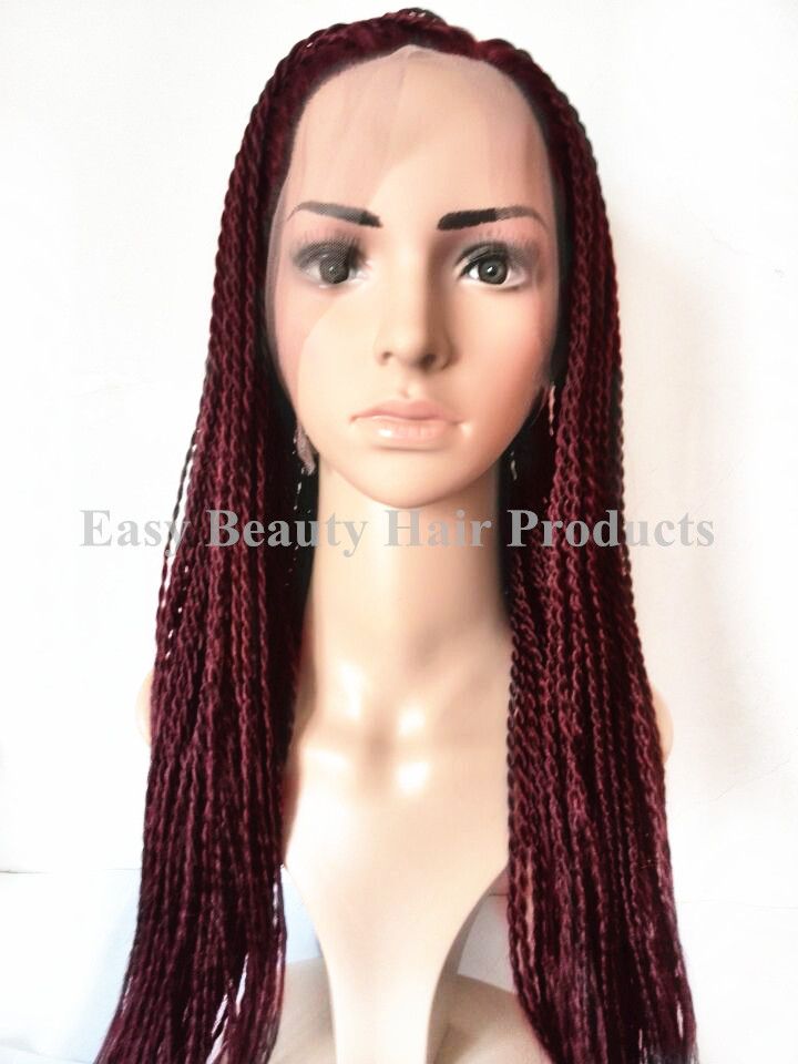 Cheap Braided Full Lace Wig Synthetic Xpression Kanekalon Micro African
