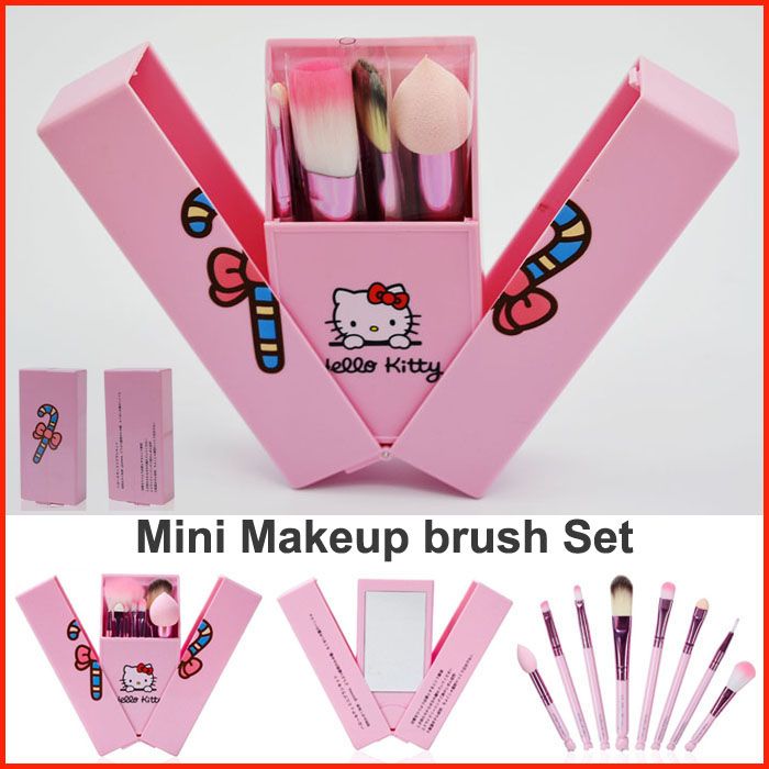 Newest Pink Makeup Brushes Set Hello Kitty Professional Mini Makeup