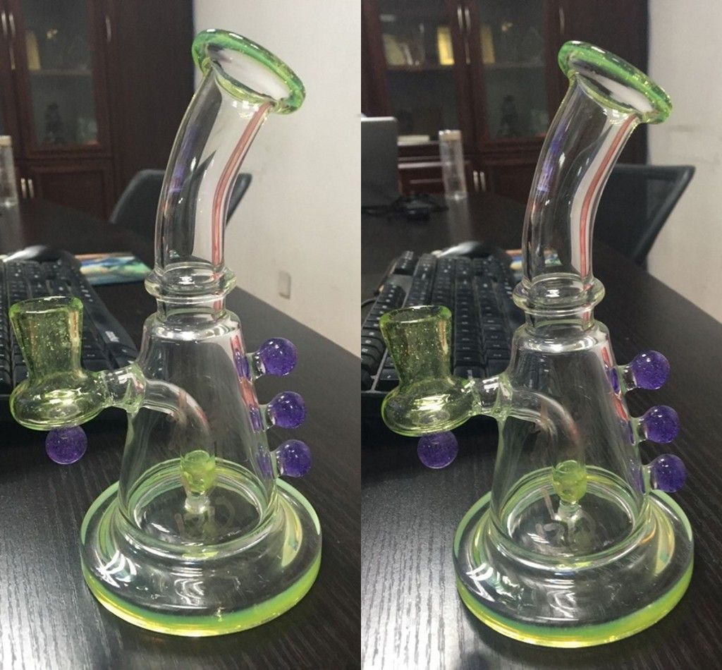 2017 New Custom Made Thickness Glass Bongs Water Pipes Glass Bong With Tire Percolator Oil Rigs