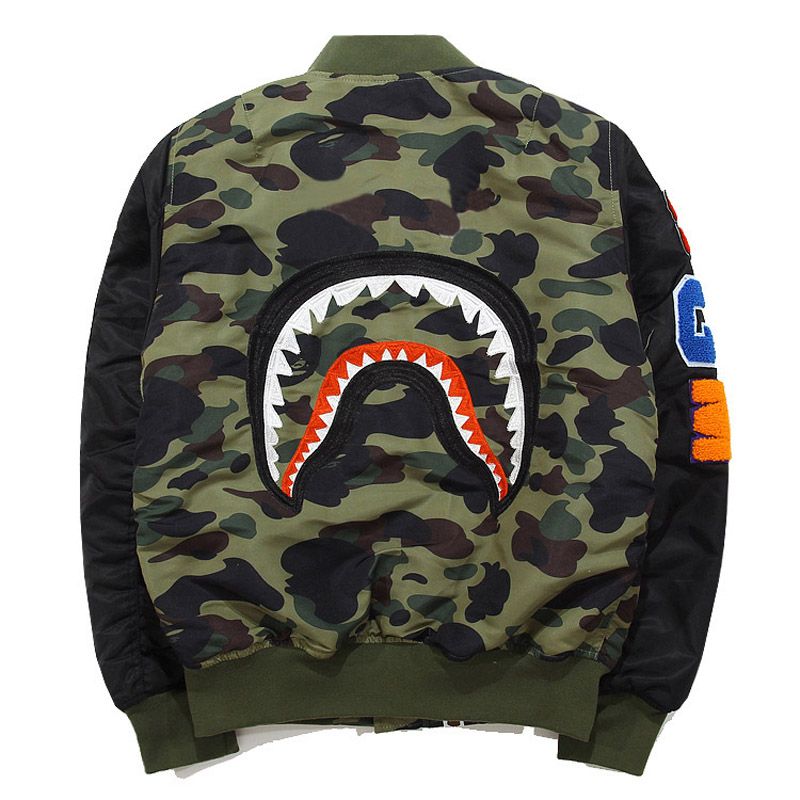 2016 Wholesale Clothing Shark Mouth Jacket Hip Hop Clothing Camouflage ...