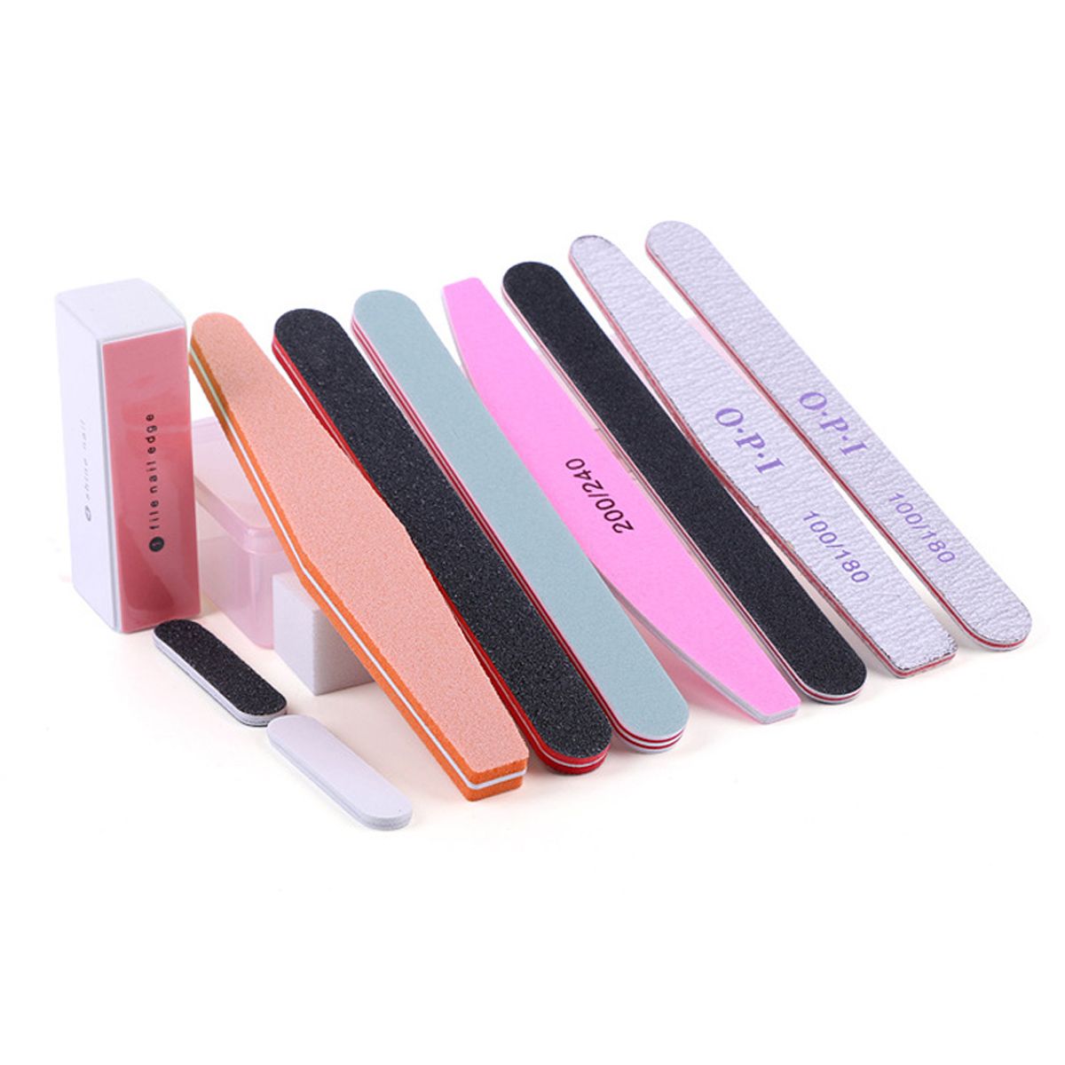 Nail File Set Nail Buffers Durable Grit Block Manicure Buffer Tools For