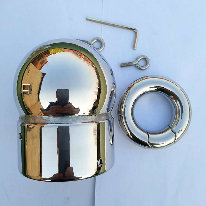 New Stainless Steel Spherical Scrotum Protective Cover Penis Scrotum