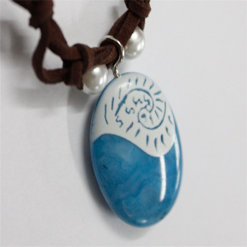 Wholesale Polynesia Princess Moana Necklace Goddess Te Fiti Heart Pounamu Stone Pendant Necklace