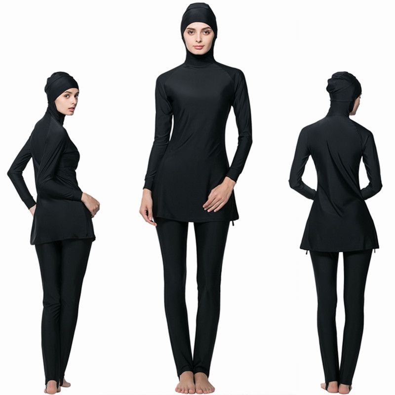 2017 Women Muslim Swimsuit Islamic Full Cover Modest Swimwear Beachwear