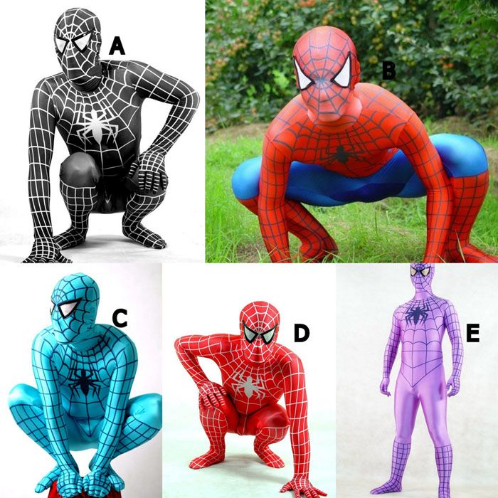 2017 Full Body Lycra Spandex Zentai Spiderman Superhero Costume