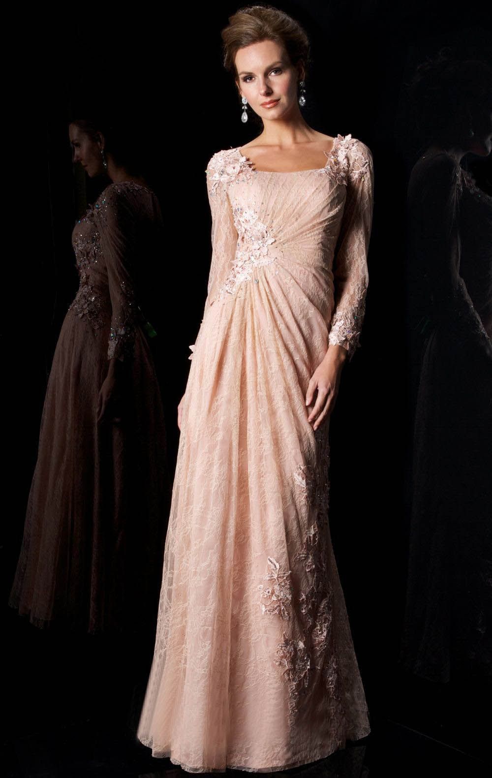 2017 New Vintage Long Sleeve Lace Mother Of The Bride Groom Dresses