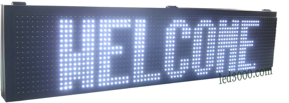 Outdoor White Color Led Moving Text Displayho16 80p20w Big Led Display Circular Led Display From