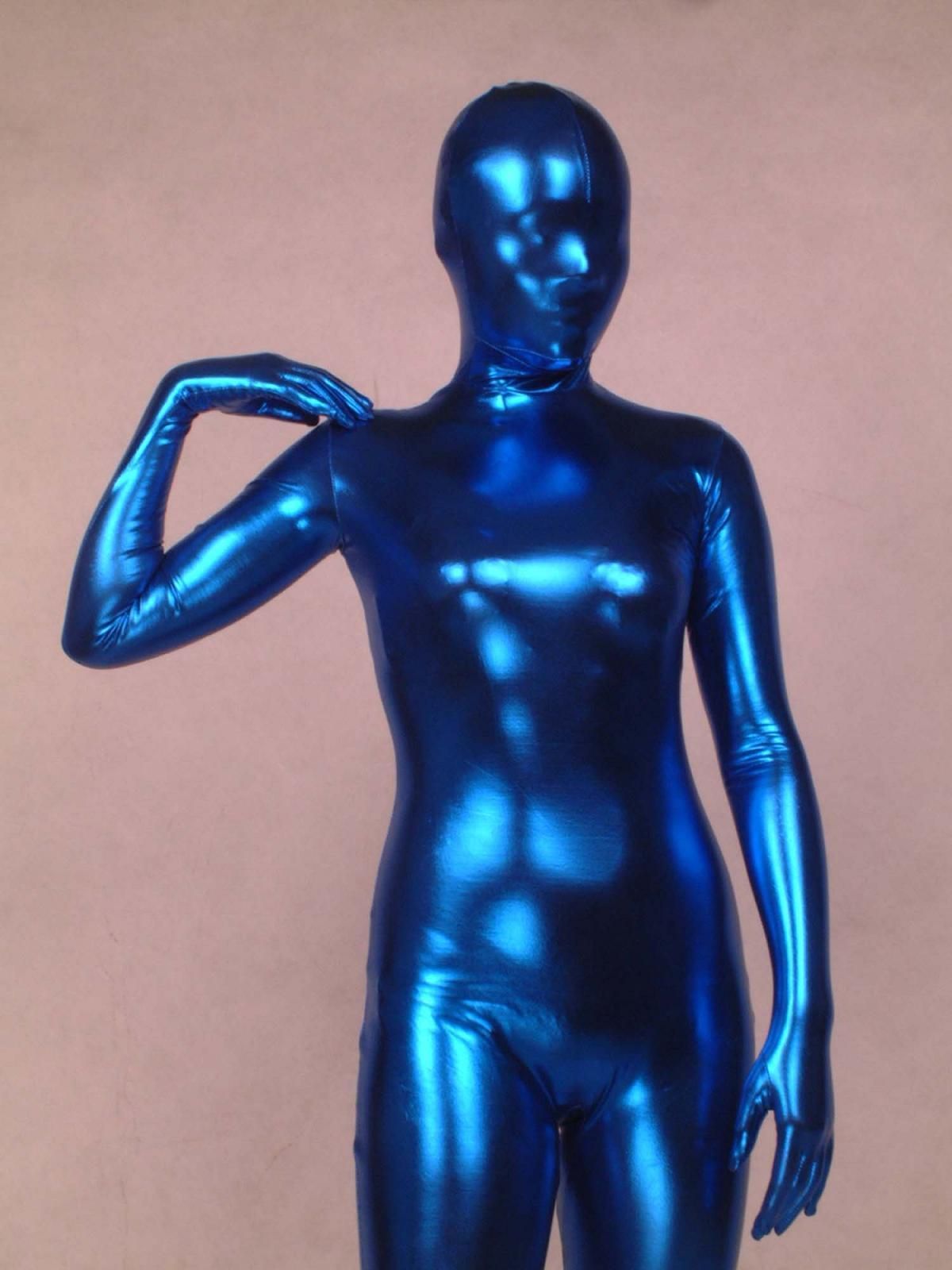 New Blue Lycra Spandex Bodysuit Zentai Suit Adult Size Catsuit Unisex
