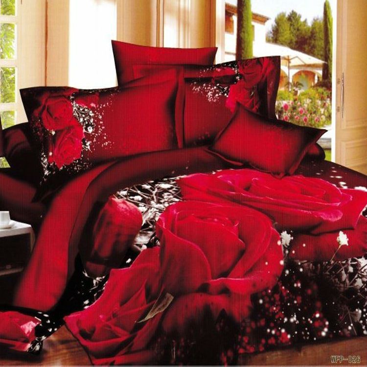 Hot Reactive Printed 3d Bed Linen Bedding Set 3d Cotton Queen King