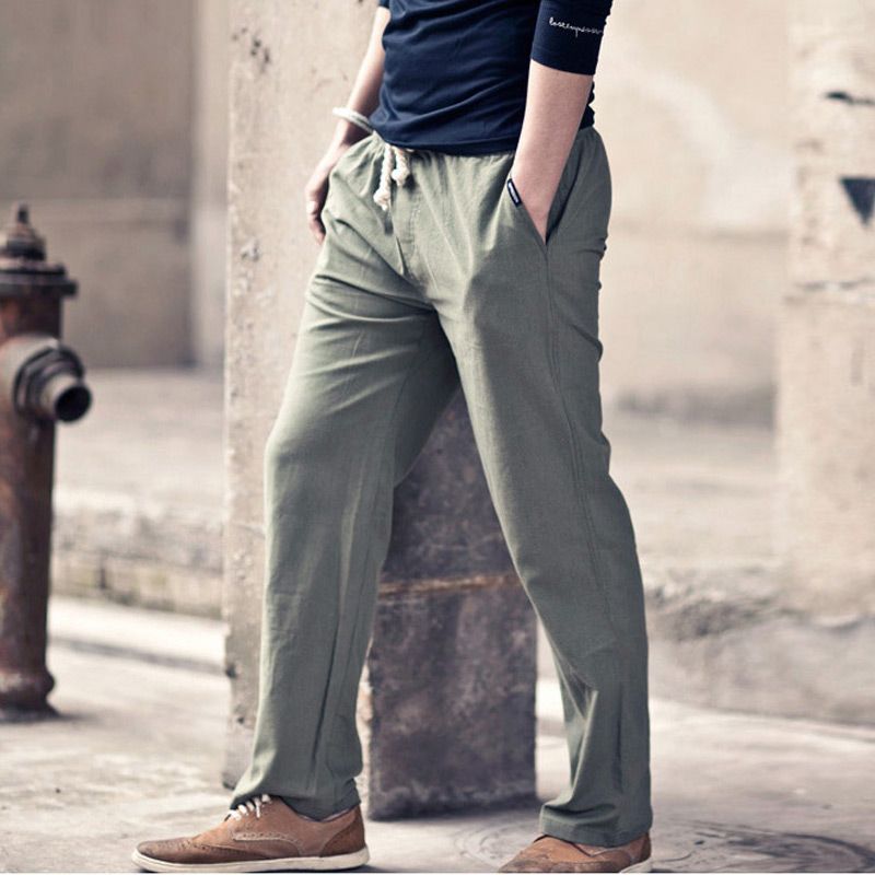 2017 2014 Summer New Cotton Mens Lightweight Breathable Loose Linen