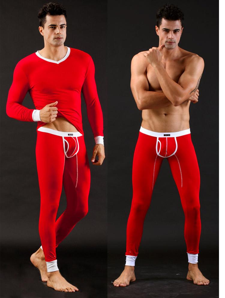 2018 Mens Thermal Underwear Winter Modal Cotton Brand Long Johns Gay