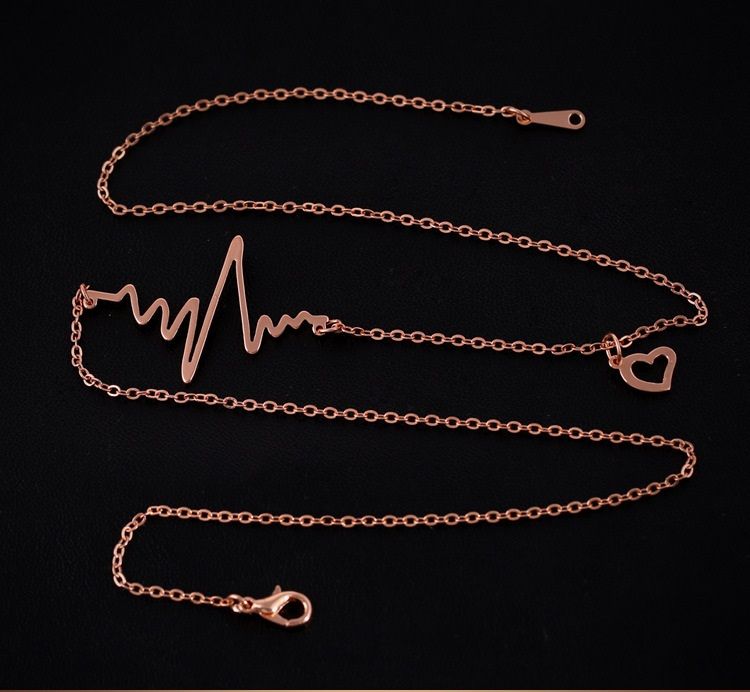 Wholesale 1 Dozen/Pack EKG Charm Necklace Electrocardiogram Pendant ...