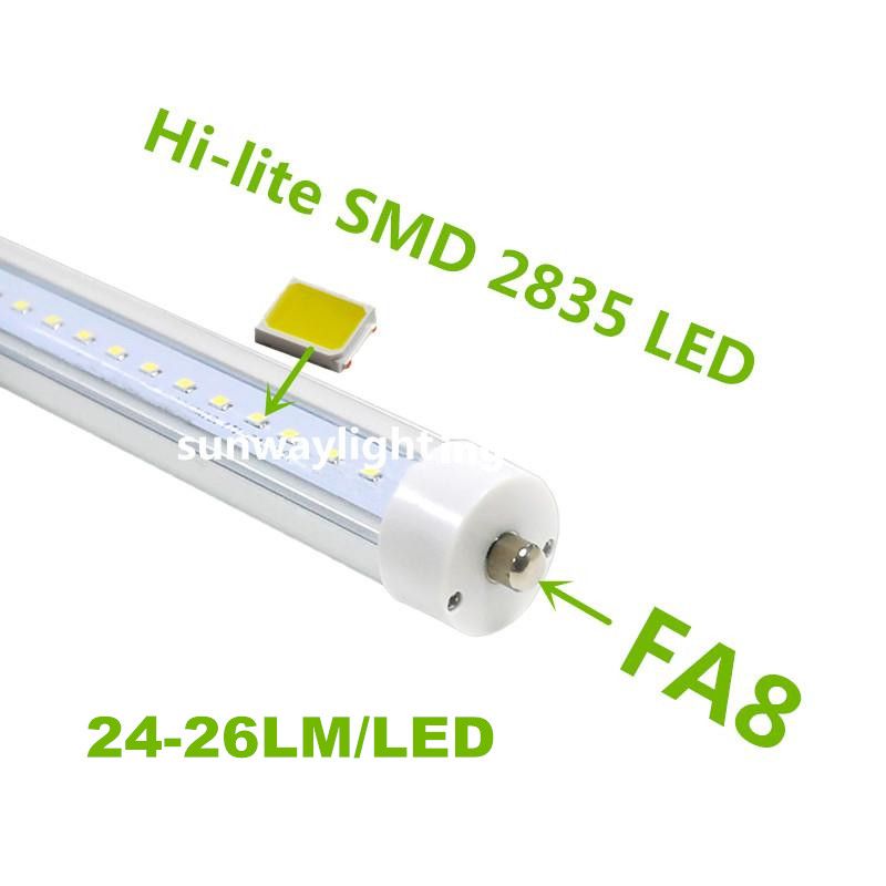 8FT T8 LED Tubes Light Bulbs 45W FA8 R17D G13 Rotating Single Pin 8 ...
