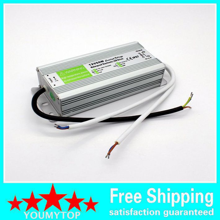 Buy Dropship Products Of 60W Waterproof Outdoor LED Power Supply Driver 90 267V AC To 12V 24V DC ...
