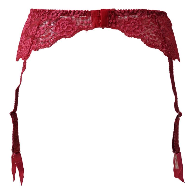 Wine Red Lace Floral Sexy Garters Belts For Stocking New Fashion