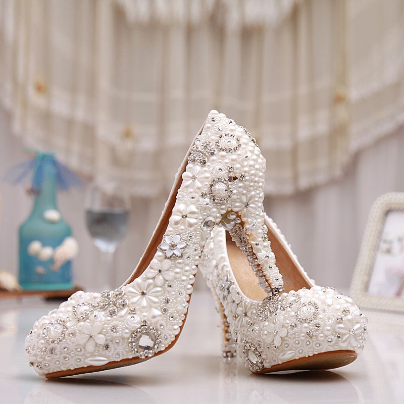 Diamond White Wedding Heels