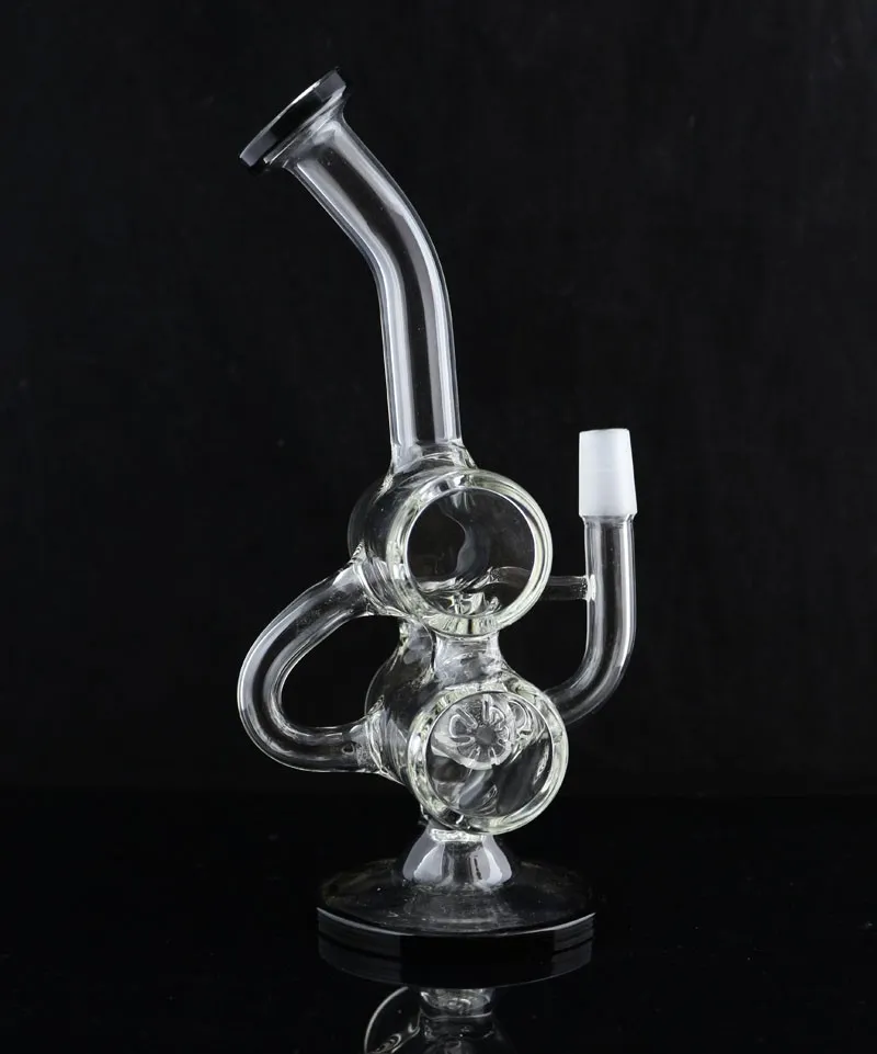 8 Pouces Oil Rig Recycler Verre Bong Double Barrel Avec Hammerhead ...