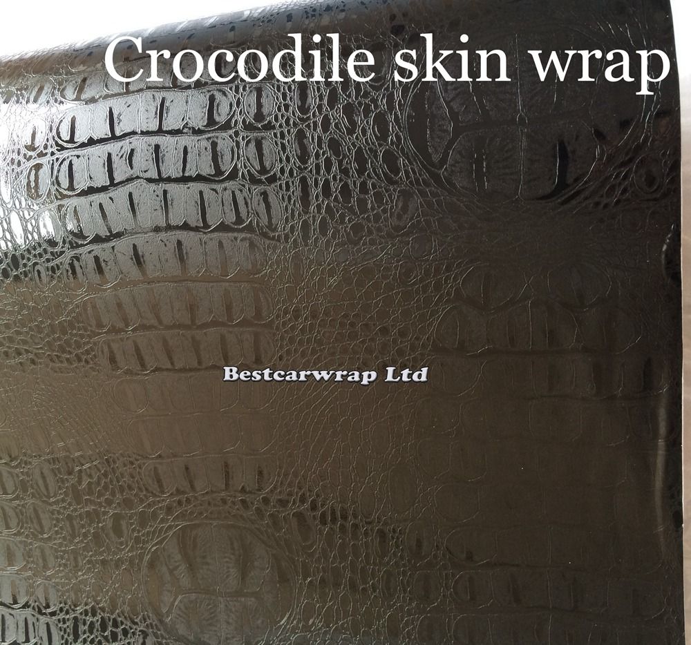 2021 Black Crocodile Skin Vinyl Wrap With Air Release Croco Wrap Car ...