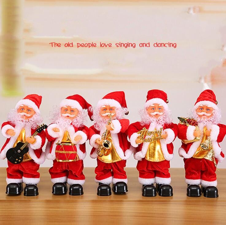 Creative Electric Santa Claus Singing Saxophone Doll Santa Claus ...