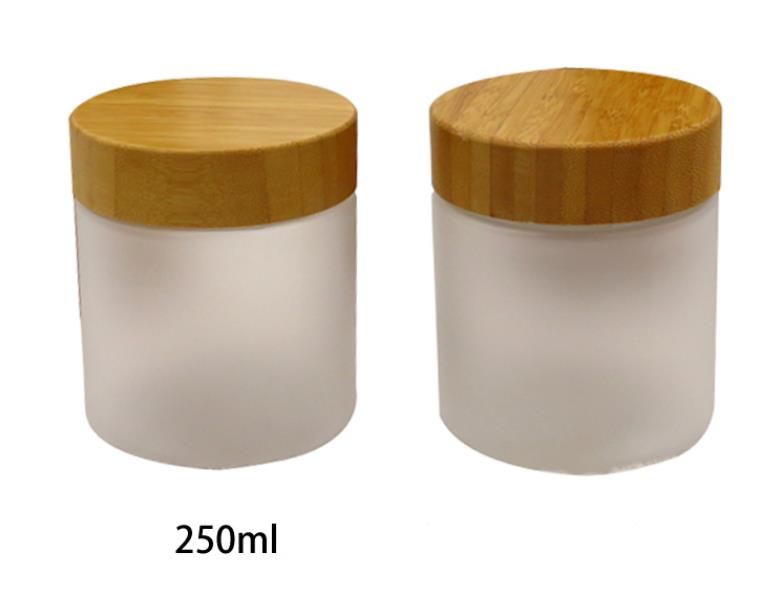70pcs 250g 250ml Matt Frosted PET Cream Bottle Jars With bamboo Lid ...