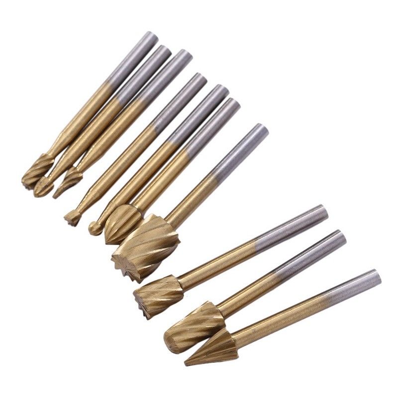 Home & Garden 10pcs HSS Titanium Routing Router Drill Bits Dremel ...