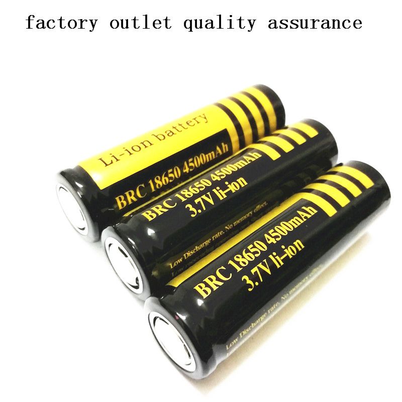 High Quality 18650 Li Ion Battery 18650 4500mAh Black Gold Battery Flat ...
