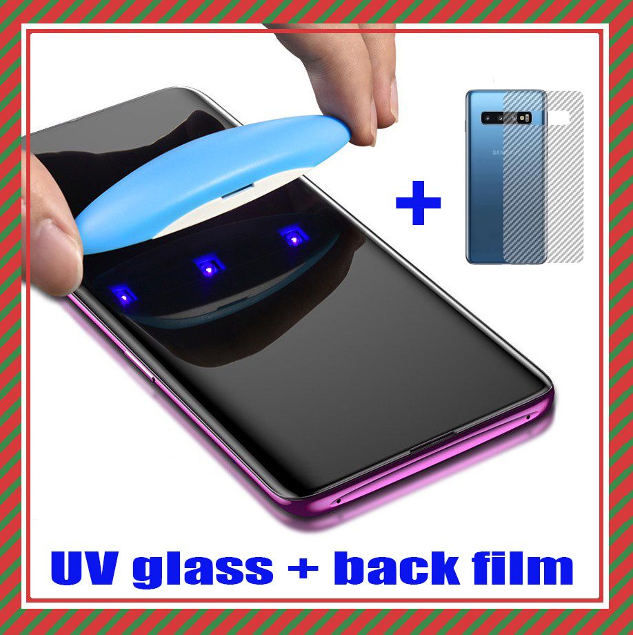 Uv Tempered Glass For Samsung Note 9 8 S7 Edge S10 Lite Full Liquid