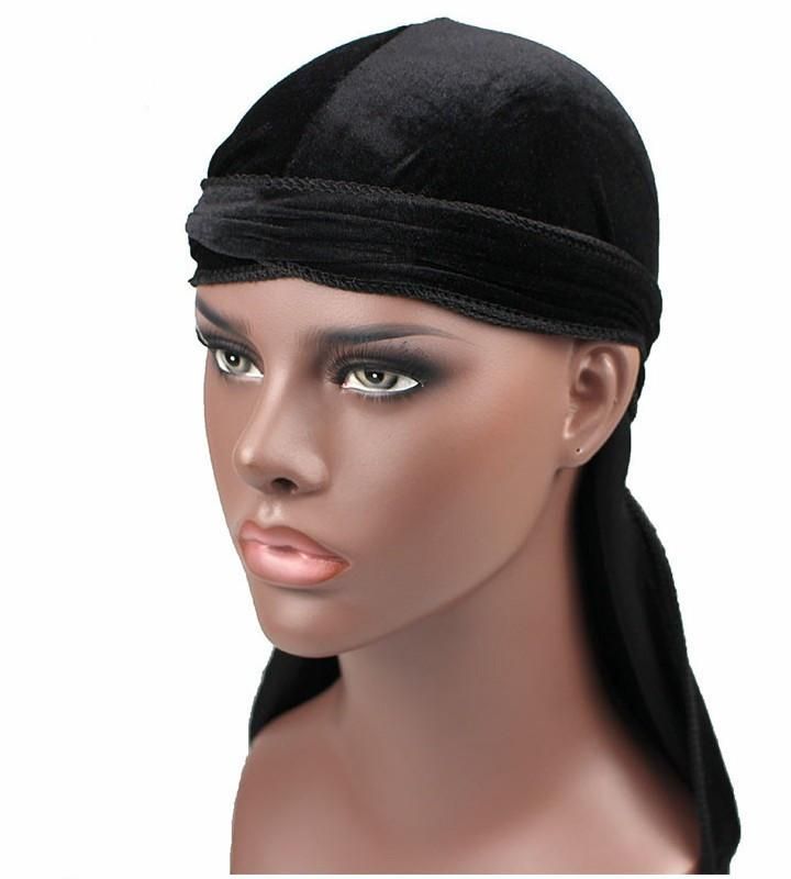 12 Cores Novos Unisex Homens Durags Velvet Durags Bandana Turban Hat