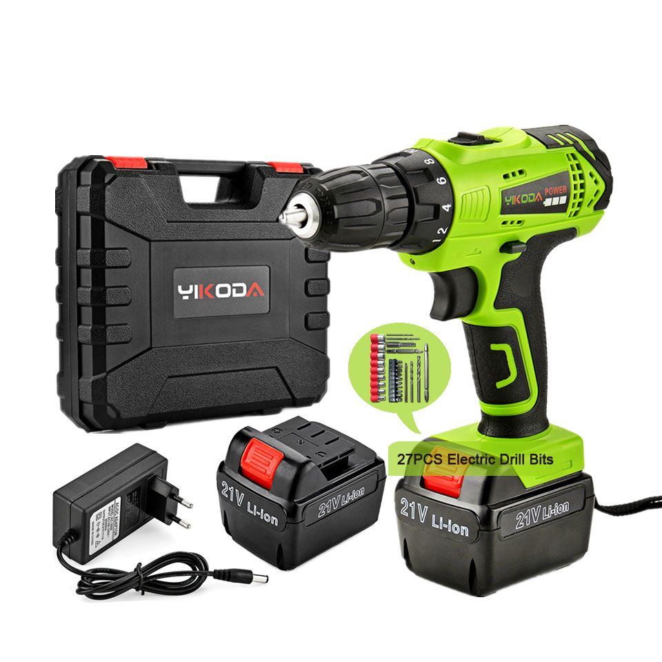 2020 Yikoda 21v Cordless Drill Electric Screwdriver Rechargeable