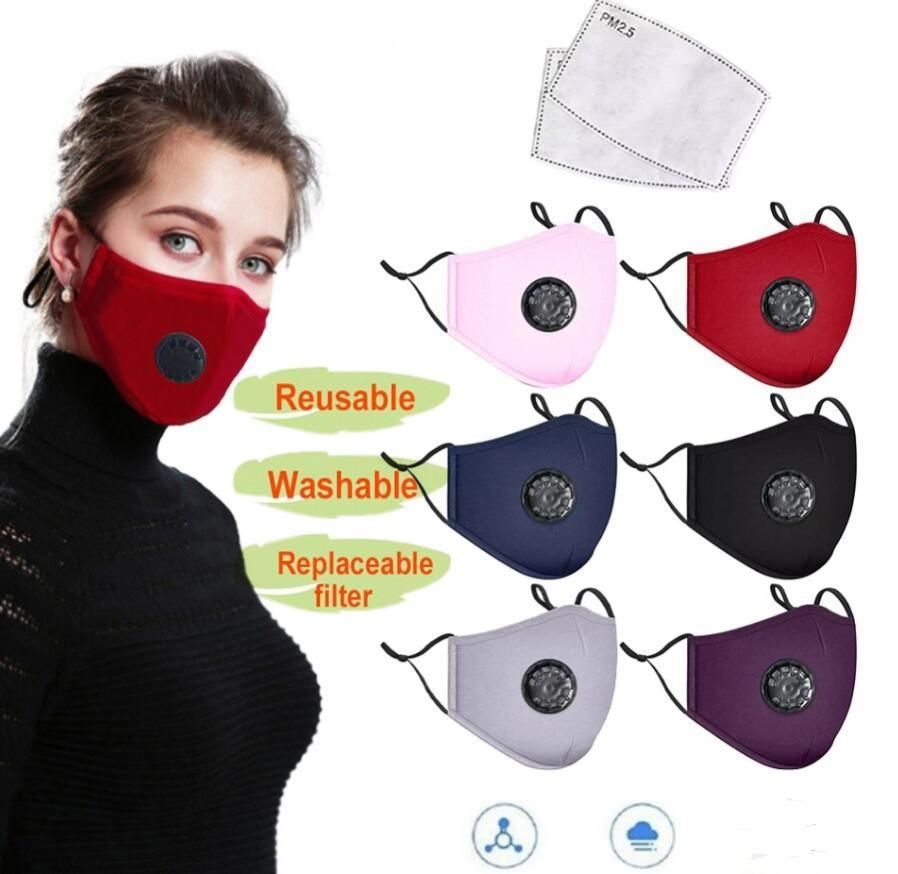 2021 Reusable Washable Cotton Face Masks With Carbon Filter Slot Anti ...