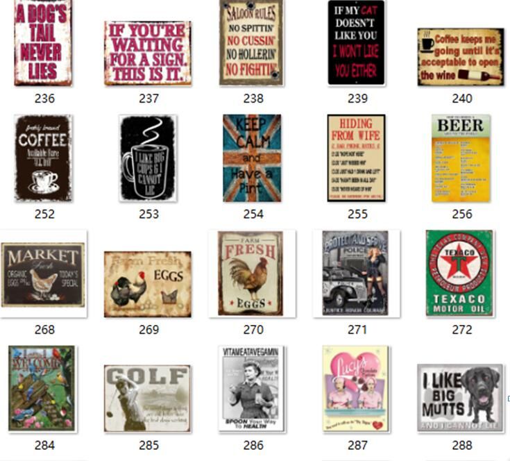 Tin Signs Collection Vintage Wall Art Retro TIN SIGN Old Wall Metal ...