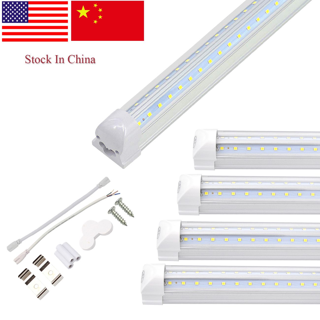 100W Cooler Door LED Tube V Shaped 8FT Lights 8 Feet LED T8 100W Double ...