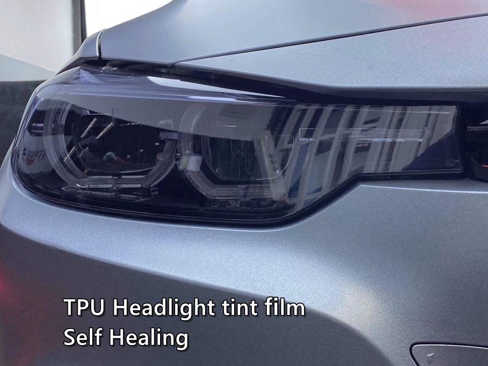 Light Black TPU Self Healing Smoke Headlight Tint Film Headlamp Film ...