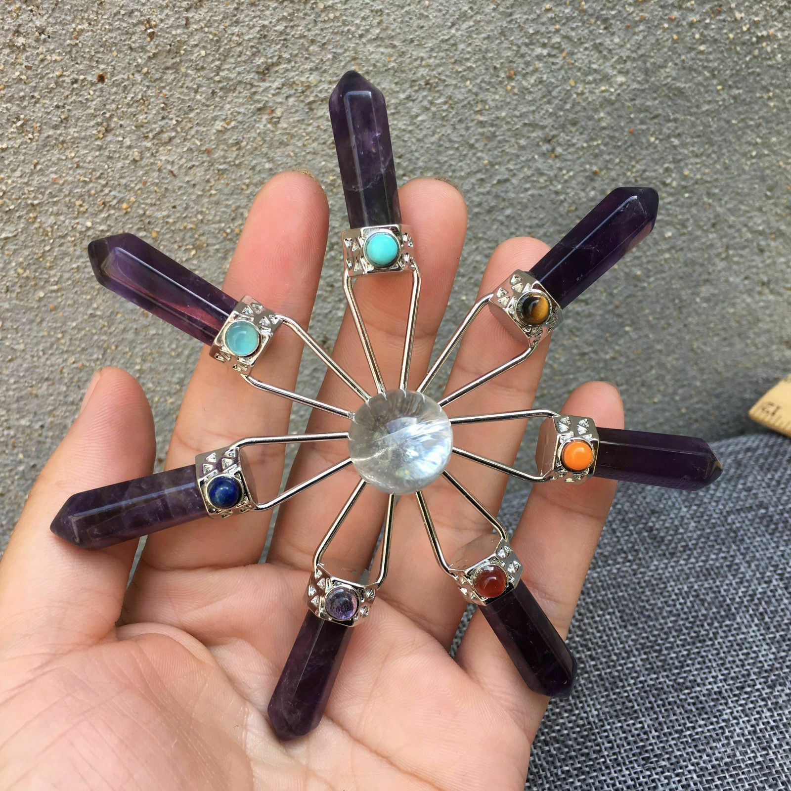 2020 Natural Dream Amethyst Crystal Energy Generator Point 7 Chakra ...