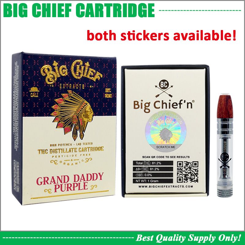 Premium Big Chief Vape Cartridge 0.8ML 1.0ML Atomizer Ceramic Coil ...