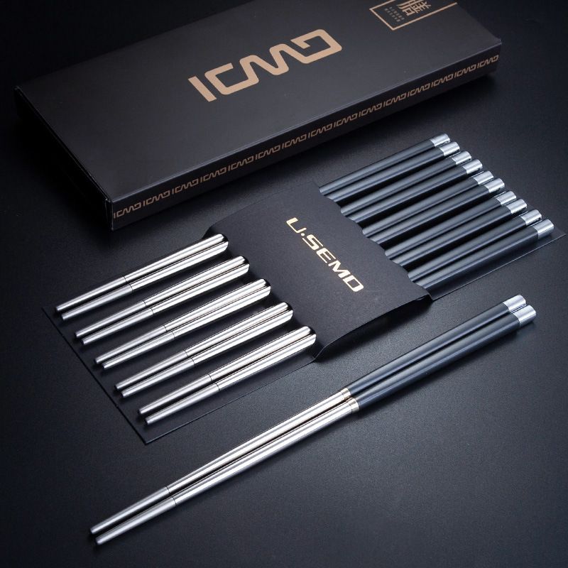 High Quality Japanese Chopsticks Set 304 Stainless Steel Reusable ...
