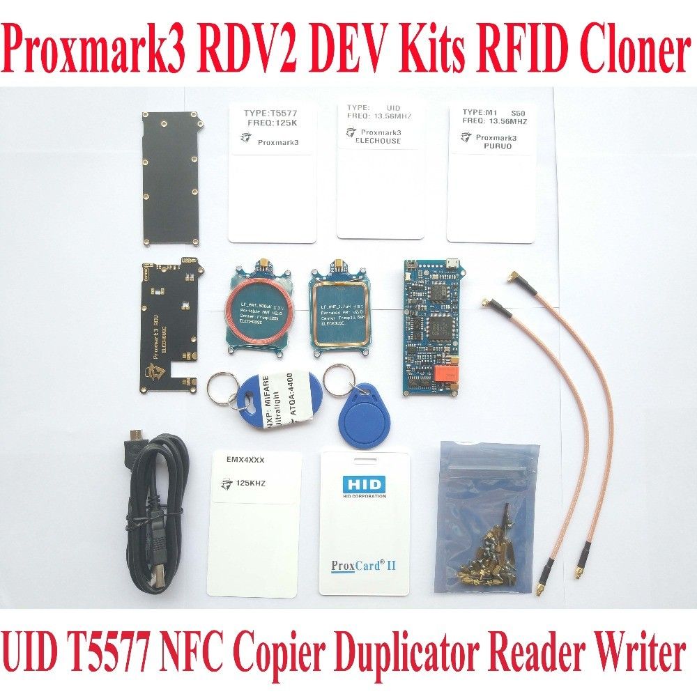 2021 Proxmark3 RDV2 ELECHOUSE DEV Kits RFID Cloner Duplicator Reader ...