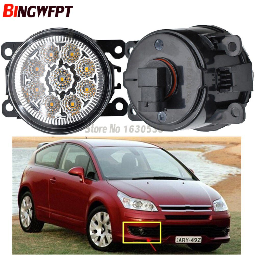 2x For Citroen C4 Car Accessories LED Bulb Fog Light Daytime Running ...