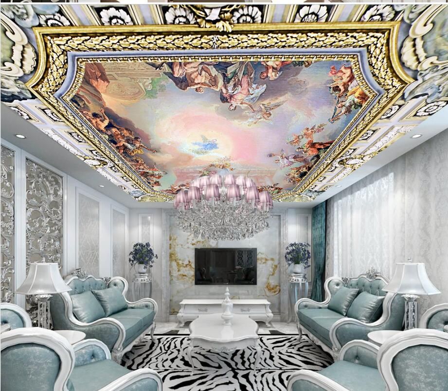 Custom 3d Ceilings Fairy And Angel Ceiling Oil Painting 3d Murals ...