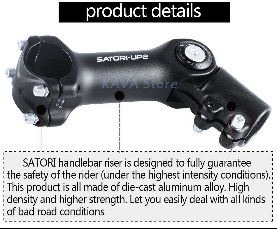 Satori UP2 Ajustable Altura Bicicleta STEM RISER 31,8 MM Mountain Bike ...