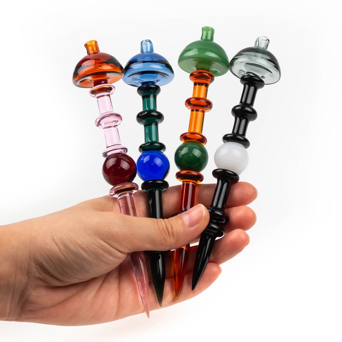 2020 New Colorful Blocked Bubble Carb Cap & Dabber With Glass Dab Tool ...