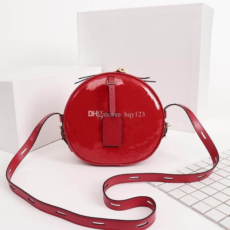 Fashion Custom Real Leather Circle Crossbody Bag Eye Catching Red ...